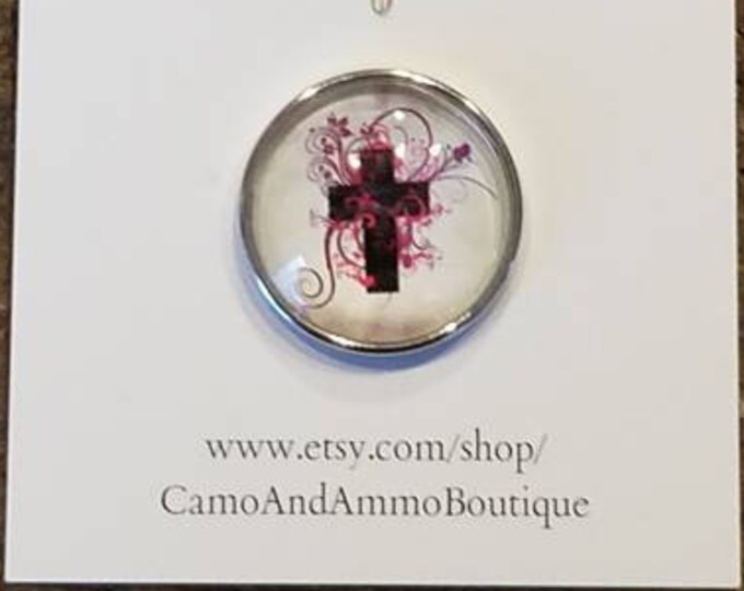 Cross With Floral Swirls Snap .. Snap Jewelry, Snap Button, 18mm / 20mm ...