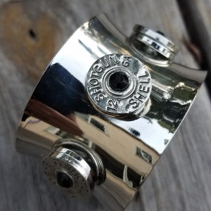 Cuff Bracelet With 3 Shotgun Shell Snaps and Crystals .. Shooting ...