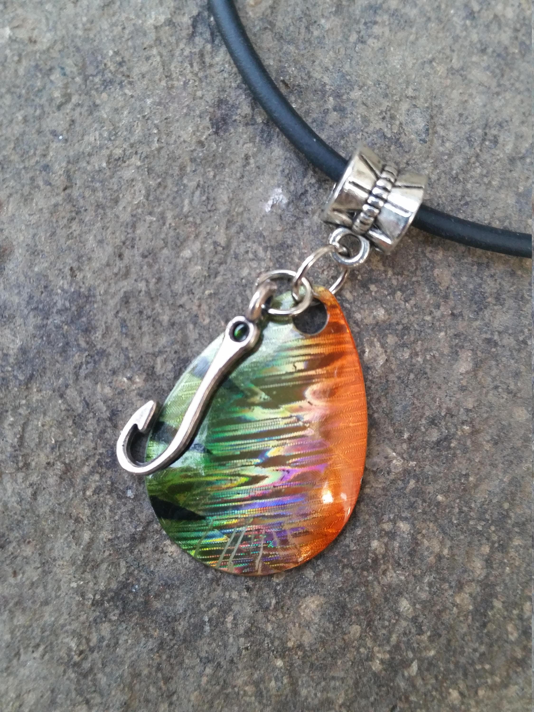 Spinner Blade Fishing Lure Necklace With Fish Hook Charm...fishing Lure ...