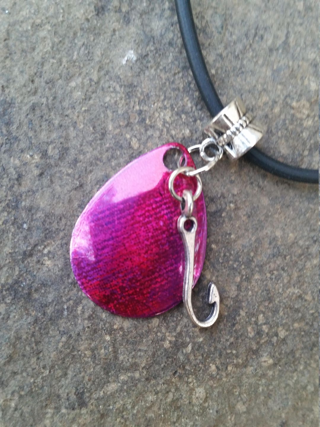 Spinner Blade Fishing Lure Necklace With Fish Hook Charm...fishing Lure ...