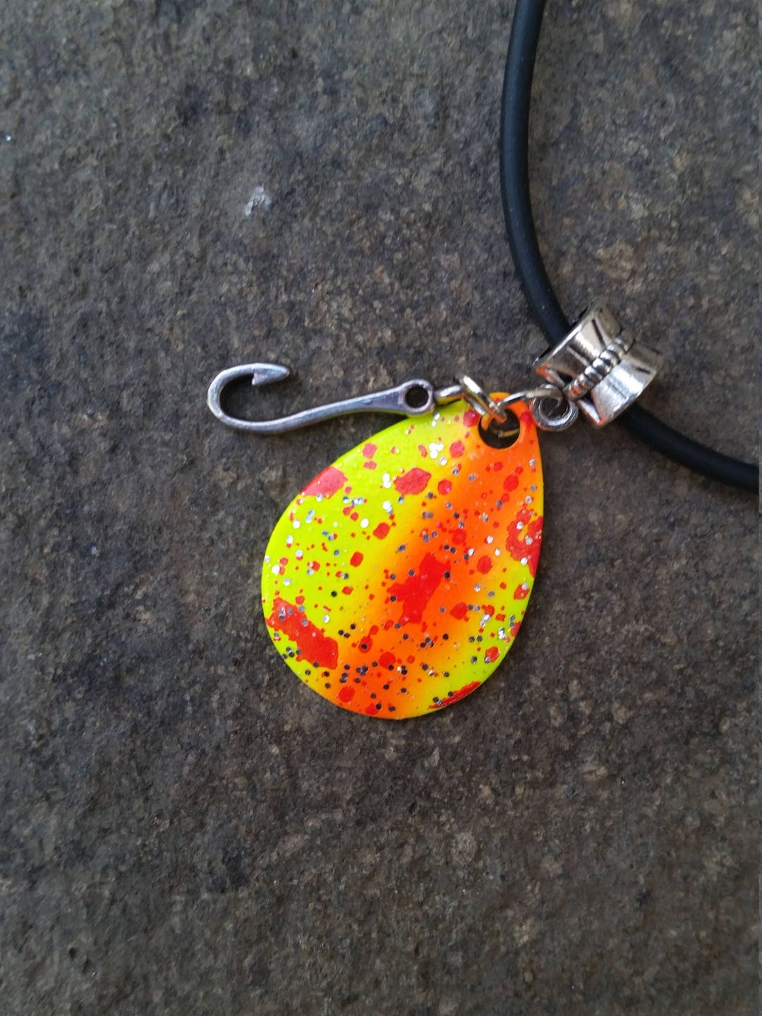 Spinner Blade Fishing Lure Necklace With Fish Hook Charm...fishing Lure ...