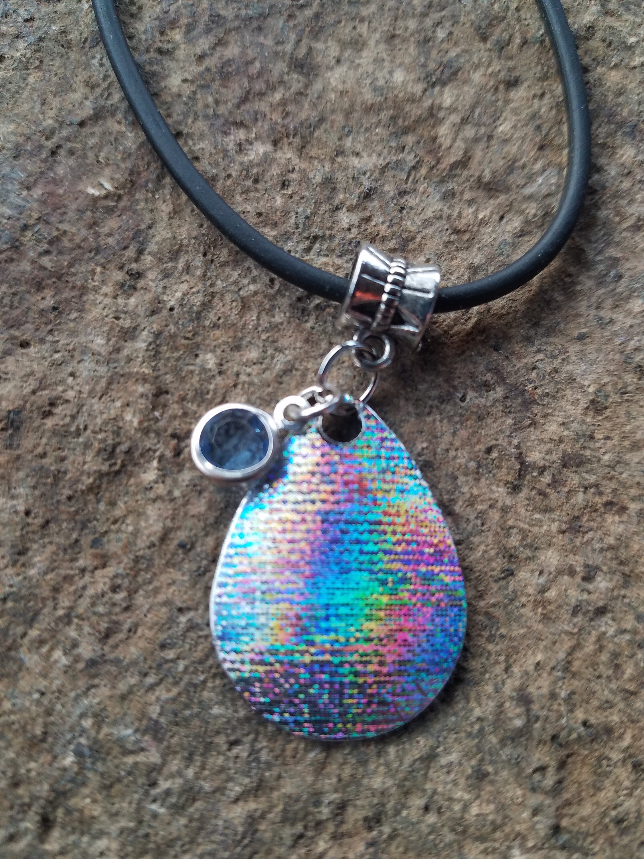 Spinner Blade Fishing Lure Necklace With Crystal Bead Charm ..fishing ...