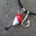 Fishing Lure Necklace With Fish Hook and Bead Accent....red and Silver ...