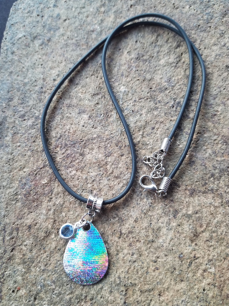 Spinner Blade Fishing Lure Necklace With Crystal Bead Charm ..fishing ...