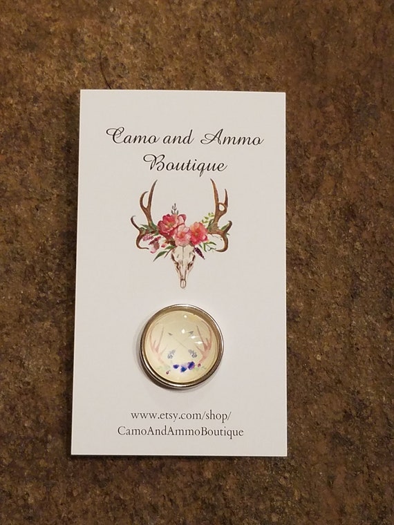 Floral deer / elk antler with arrows snap .. snap jewelry - Etsy.de