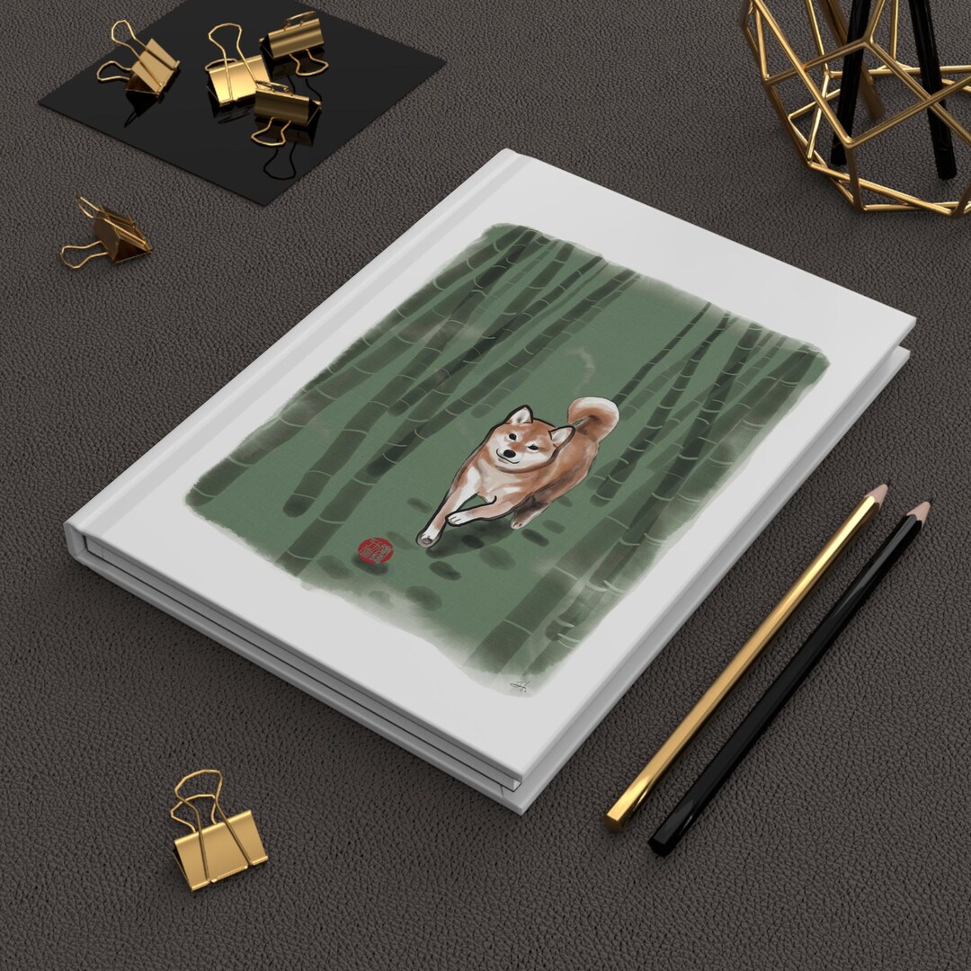 Red Shiba Inu Bamboo Forest Custom Journal, Nature Lover's Notebook ...