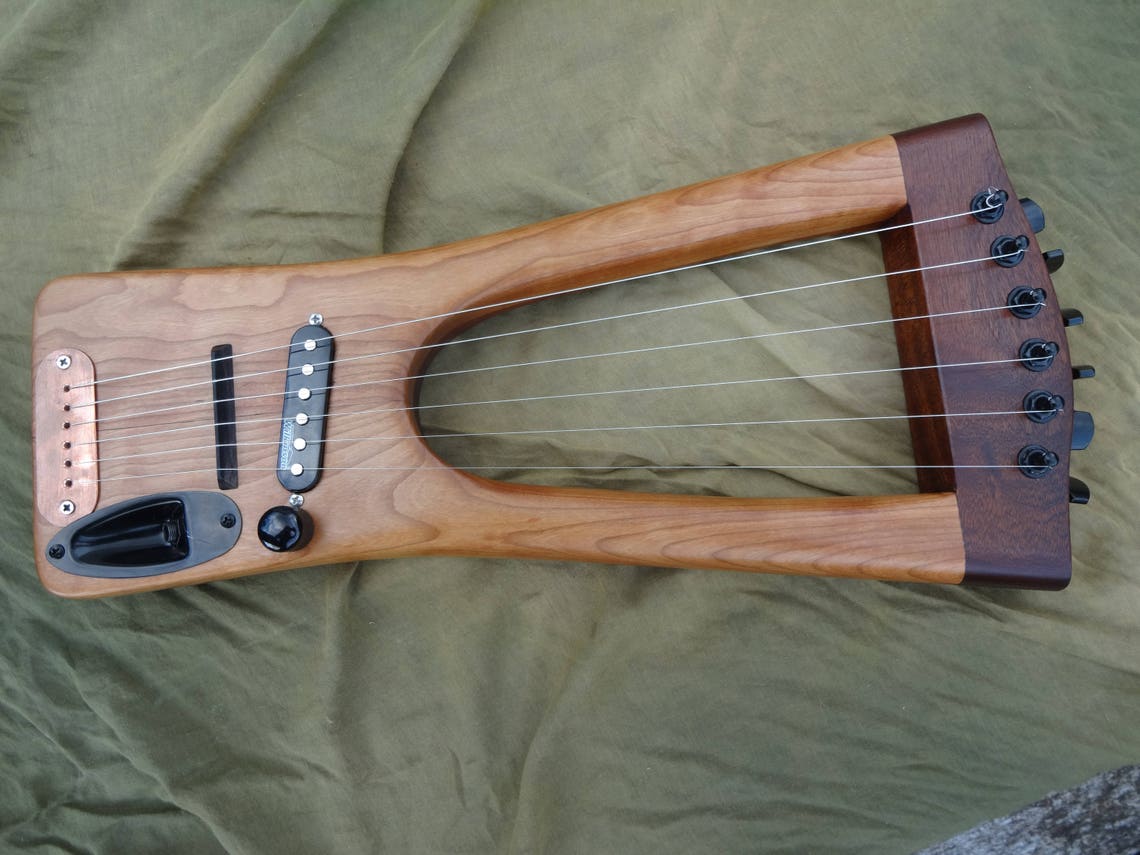 Ukulele/saxon electric lyre unique instrument hand made from | Etsy