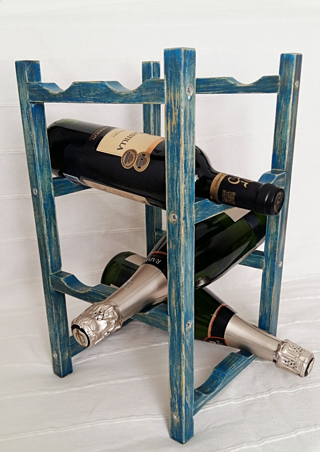 Wooden Wine Rack, Square Bottle, Bottle Holder for 8 Bottles, Removable ...