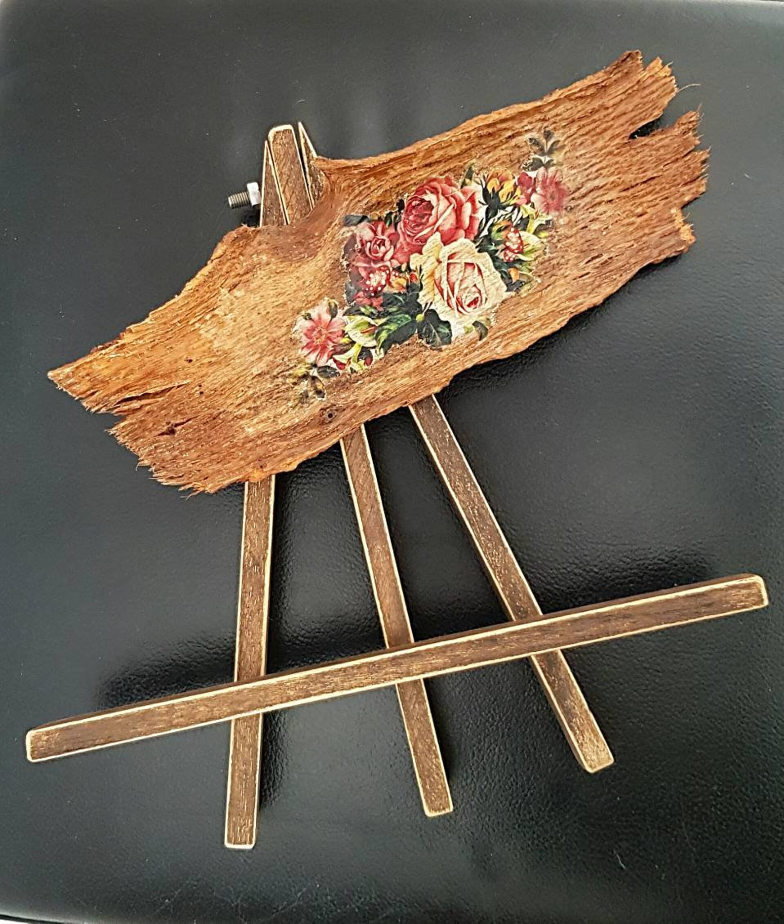 Wood Miniatures, Decoupage on Bark, Unique Decoration,tree Bark ...