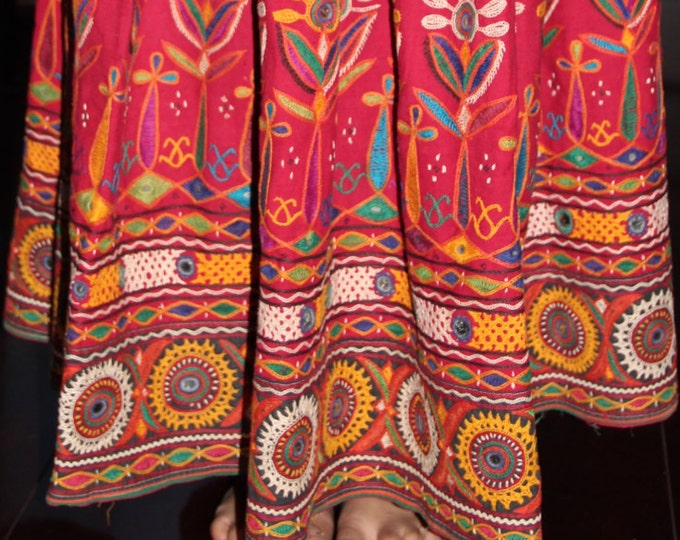 Vintage Rabari Ghagra Kutchi Hand Embroidery Accentuated With Mirror ...