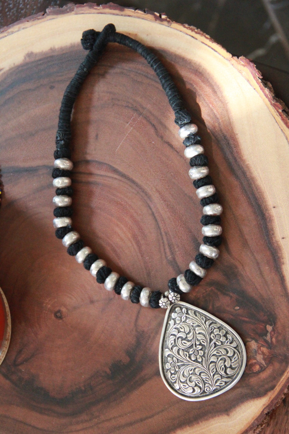 Pure Silver Necklace 92.5 Stamped With Drop Shaped Pendantfree Shipping ...