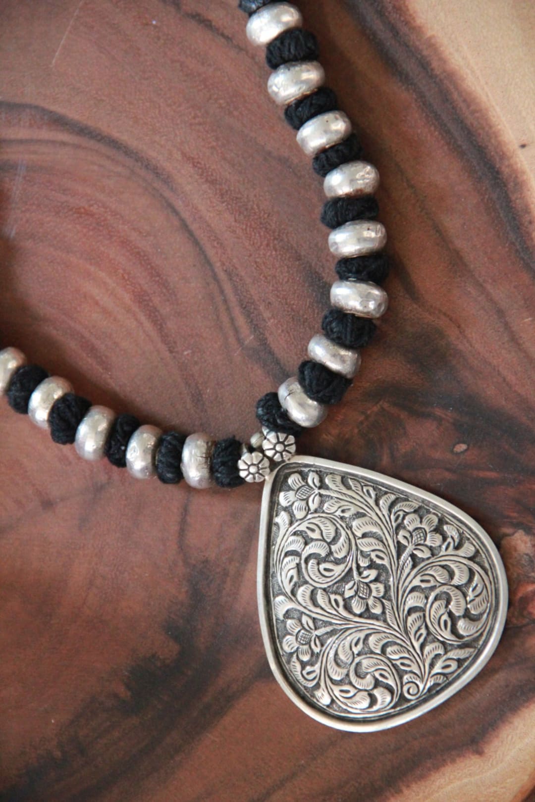 Pure Silver Necklace 92.5 Stamped With Drop Shaped Pendant~free ...