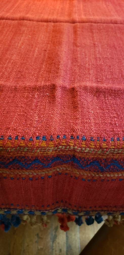 Handspun Desi Wool indian Wool Shawl Throw or Table Cloth. | Etsy