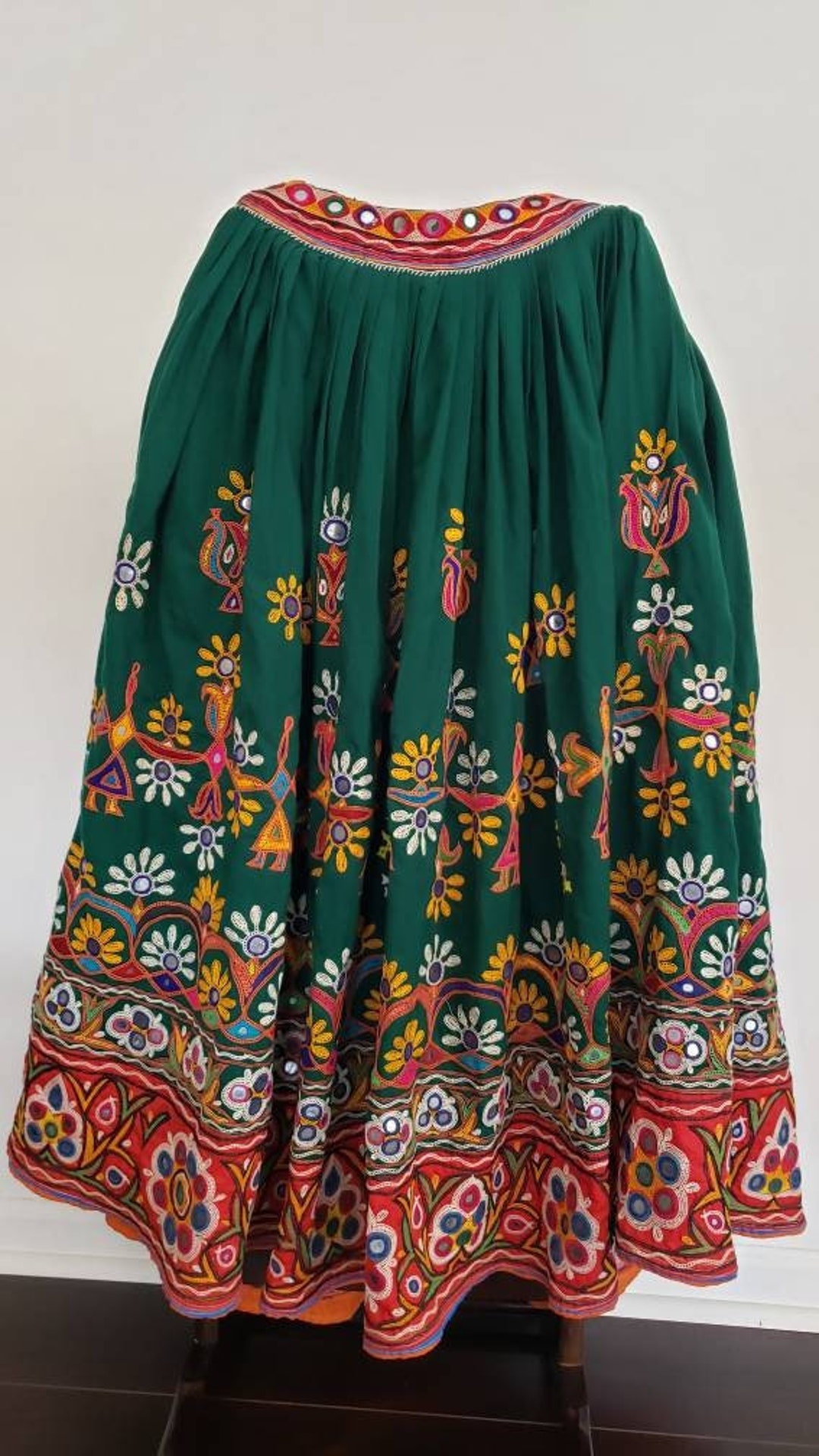 Vintage Rabari Ghagra{skirt} With Beautiful Kutchi Hand Embroidery ...