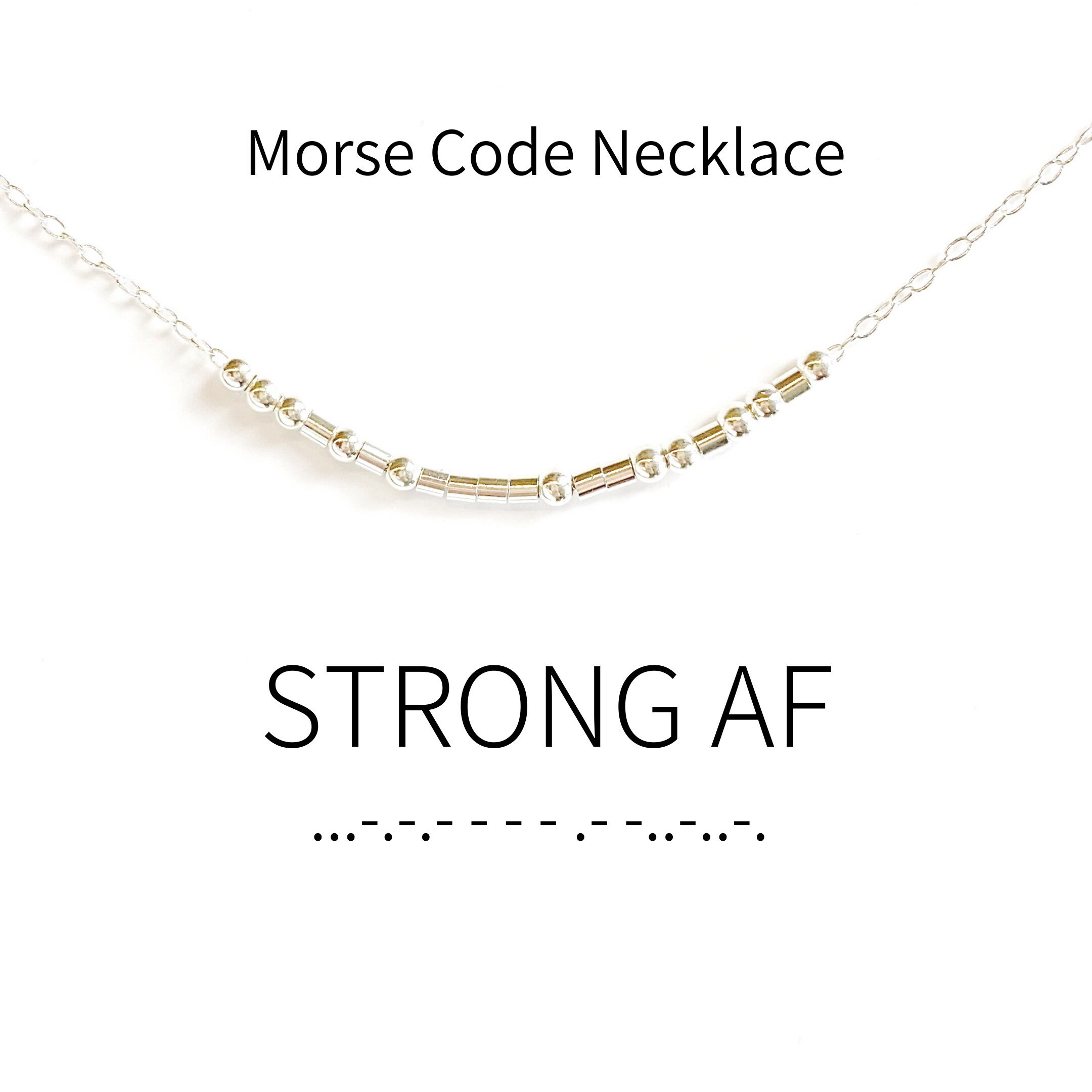Strong AF Morse Code Necklace Morse Code Necklace Morse | Etsy