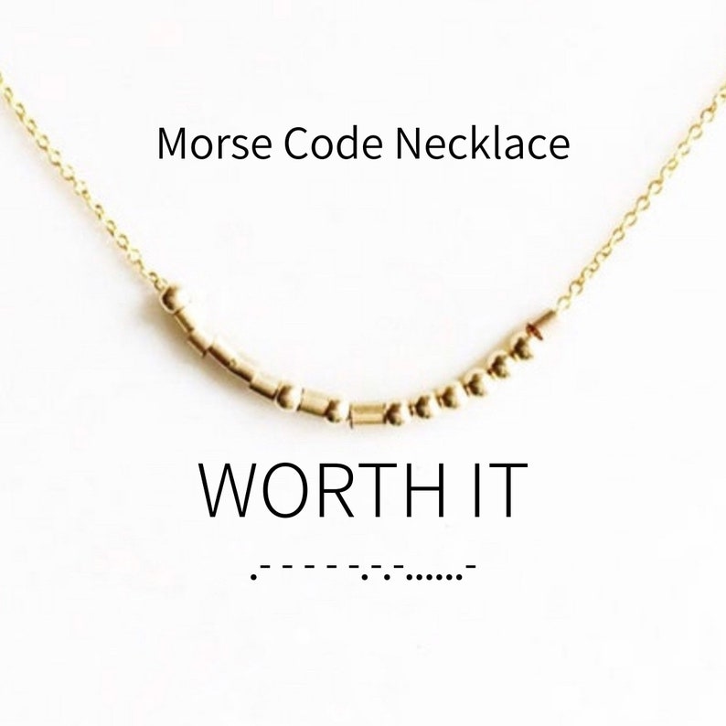 Worth It Morse Code Necklace Morse Code Necklace Morse Code - Etsy