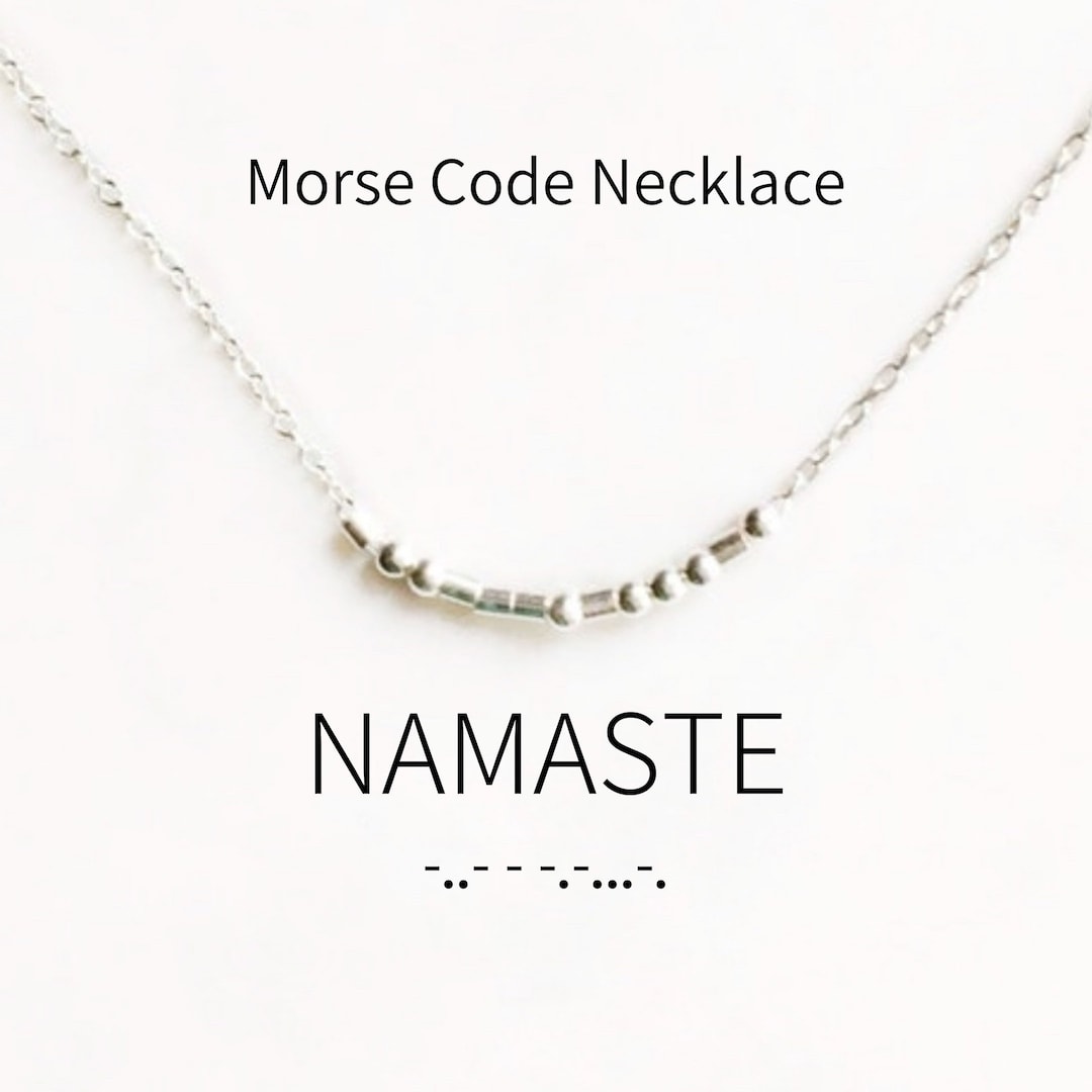 Namaste Morse Code Necklace: Sterling Silver/gold Filled Secret Message ...