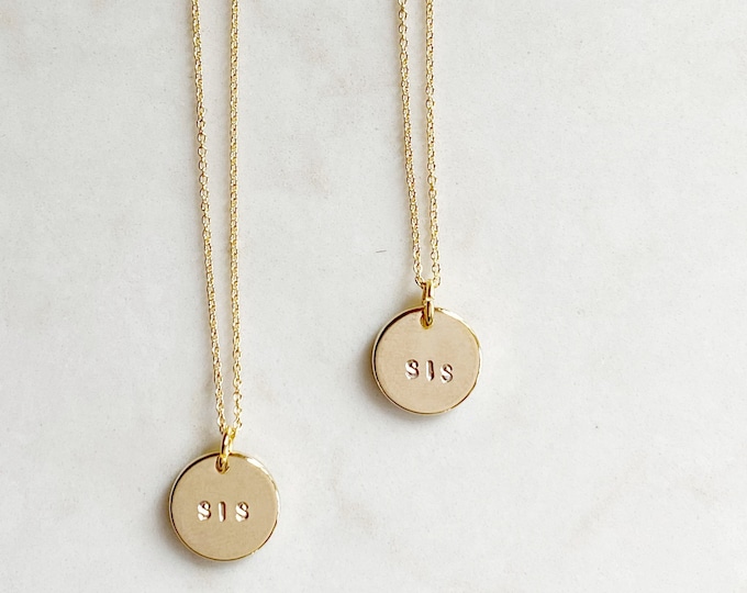 Sis Necklace, Perfect Gift for Sister, Necklace Gift, Name Charm ...