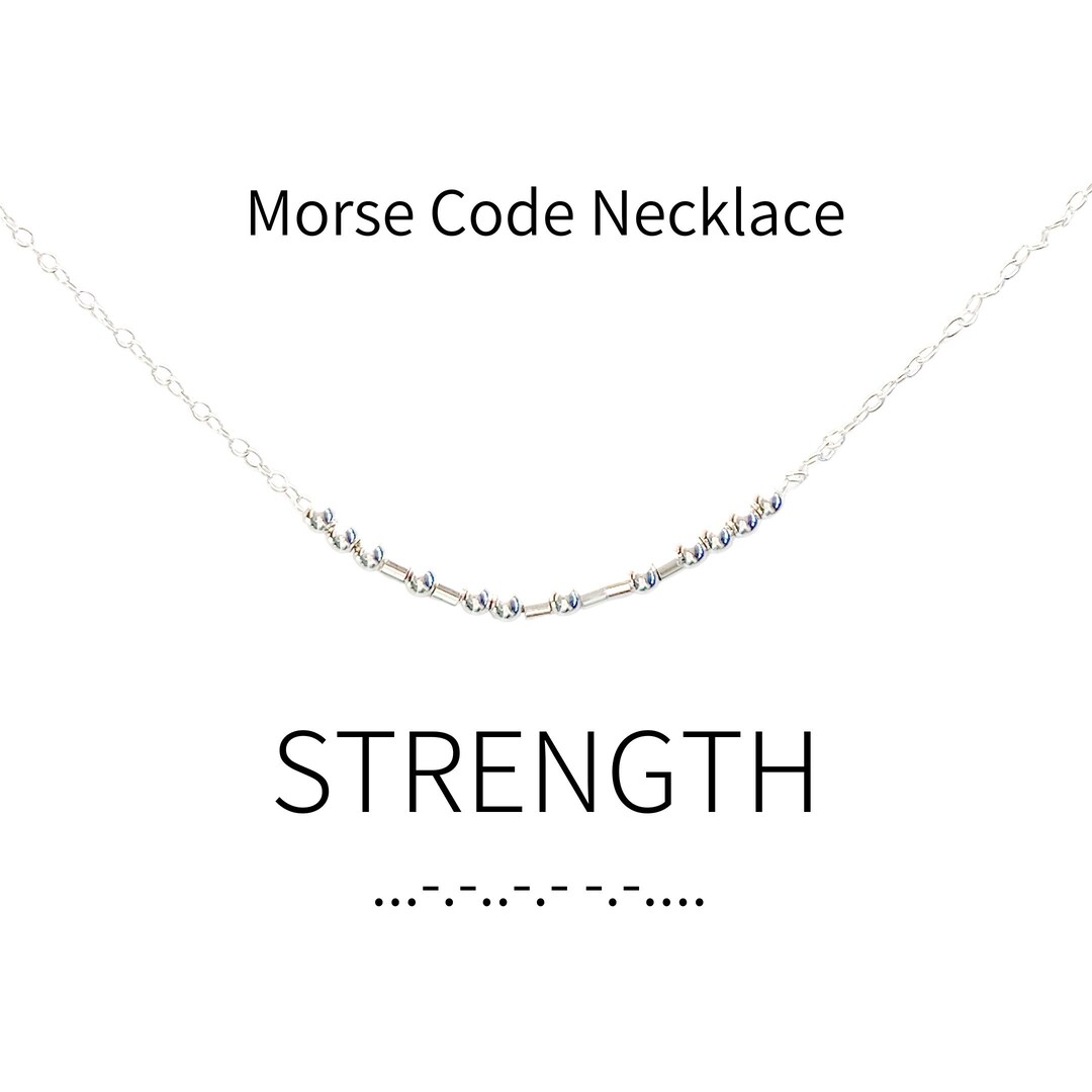 Strength Morse Code Necklace, Morse Code, Morse Code Necklace, Layering Necklace - Etsy