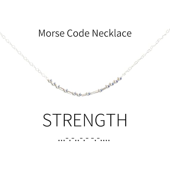 Strength Morse Code Necklace Morse Code Morse Code Necklace - Etsy