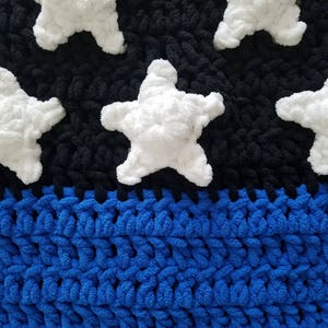 AK Crochet Thin Blue Line Police Flag Blanket PATTERN - Etsy