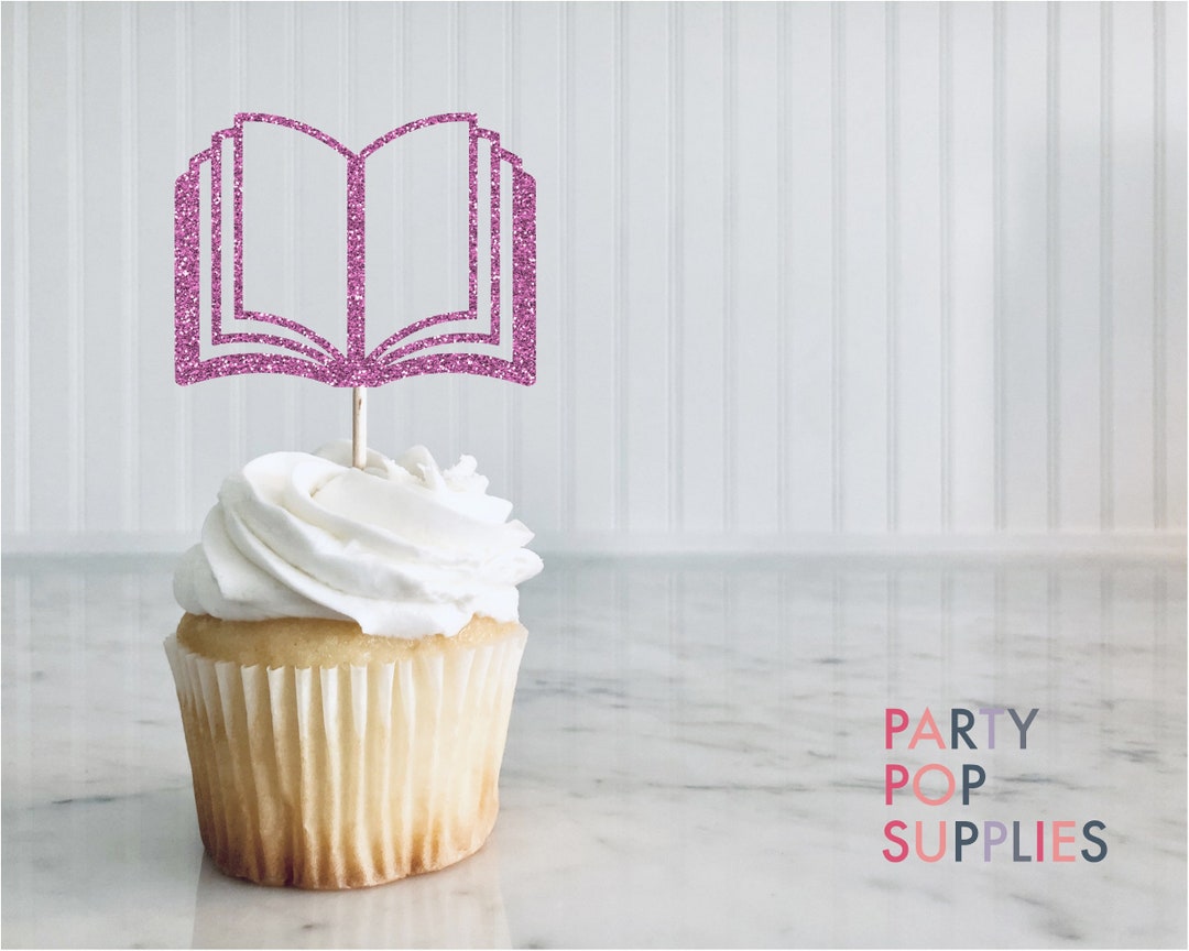 Book Cupcake Topper, Booktok Party, Reading Lover Party Decor, Book ...