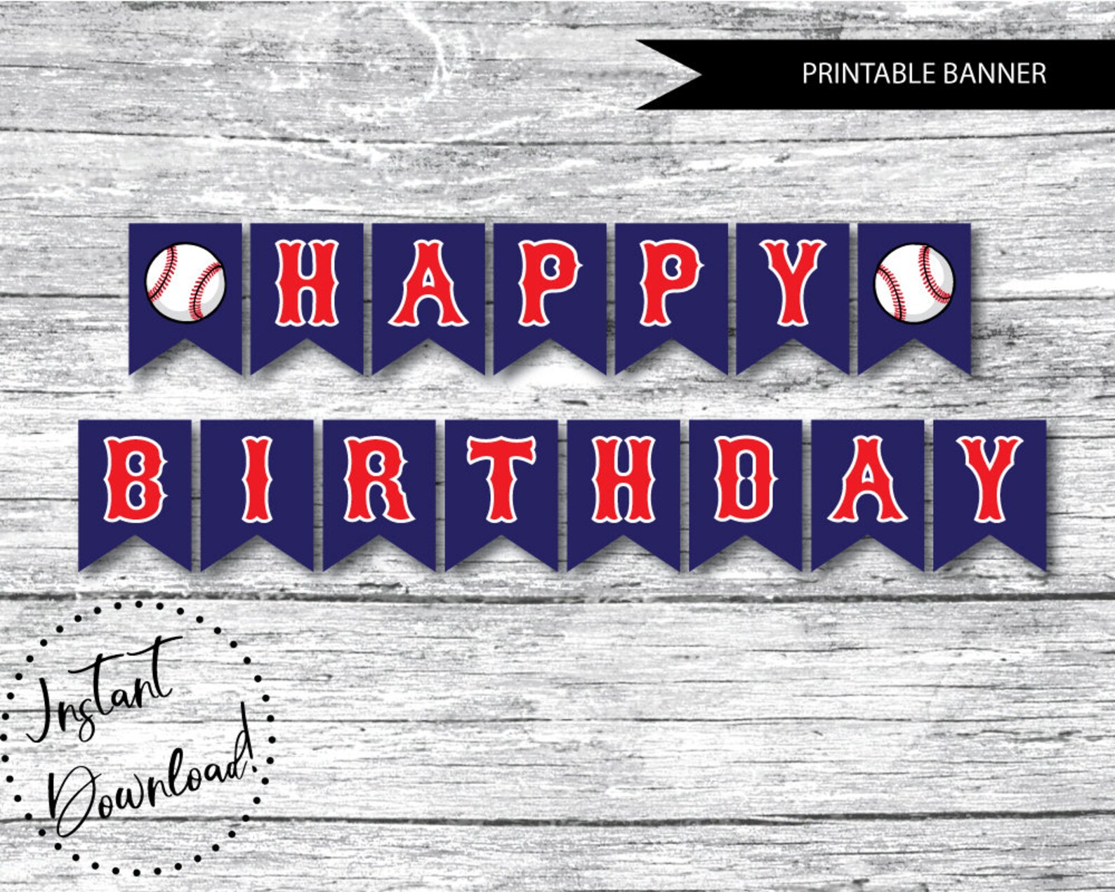 PRINTABLE Happy Birthday Bunting Banner Instant Download - Etsy