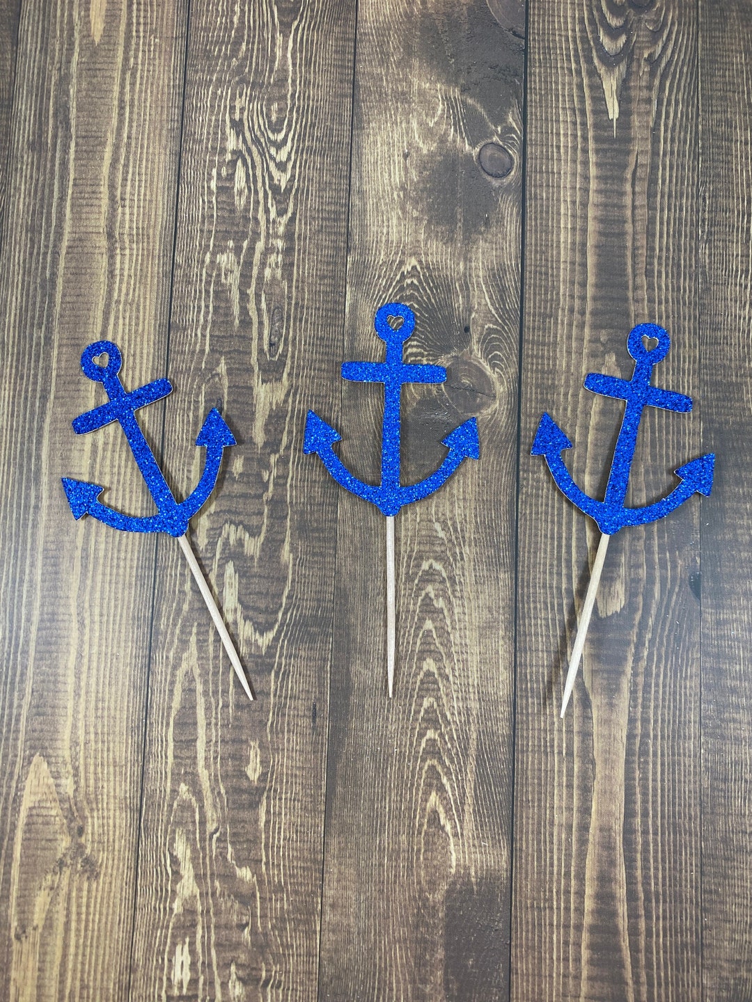 Anchor Cupcake Toppers, Anchor Cake Toppers, Anchor Decor, Nautical ...