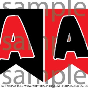 PRINTABLE Black and Red Printable Banner, Printable PDF Banner ...