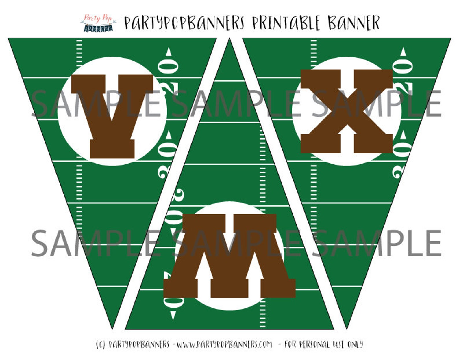 PRINTABLE Football Party Banner Digital Football Banner - Etsy