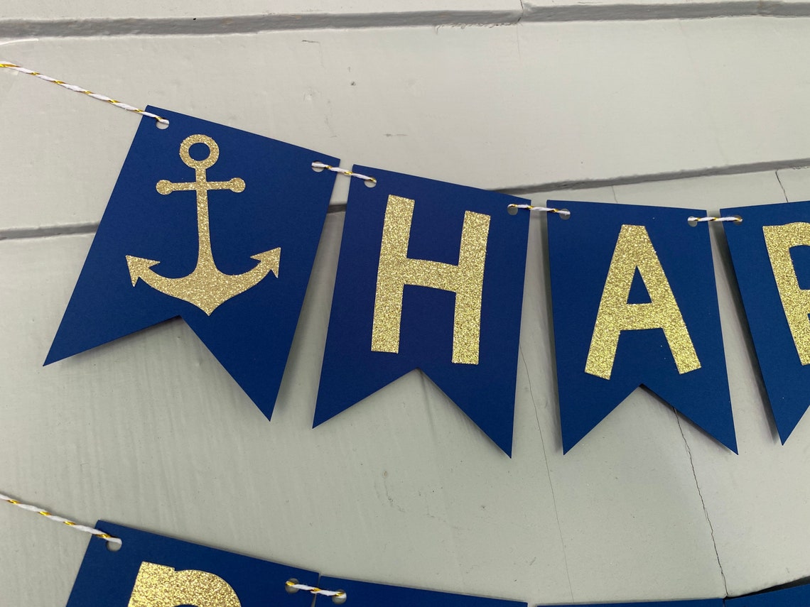 Nautical Birthday Banner, Nautical Birthday Bunting, Anchor Birthday ...