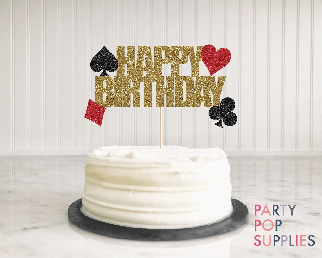 Casino Cake Topper, Poker Night Party Decor, Poker Night Cake Topper ...