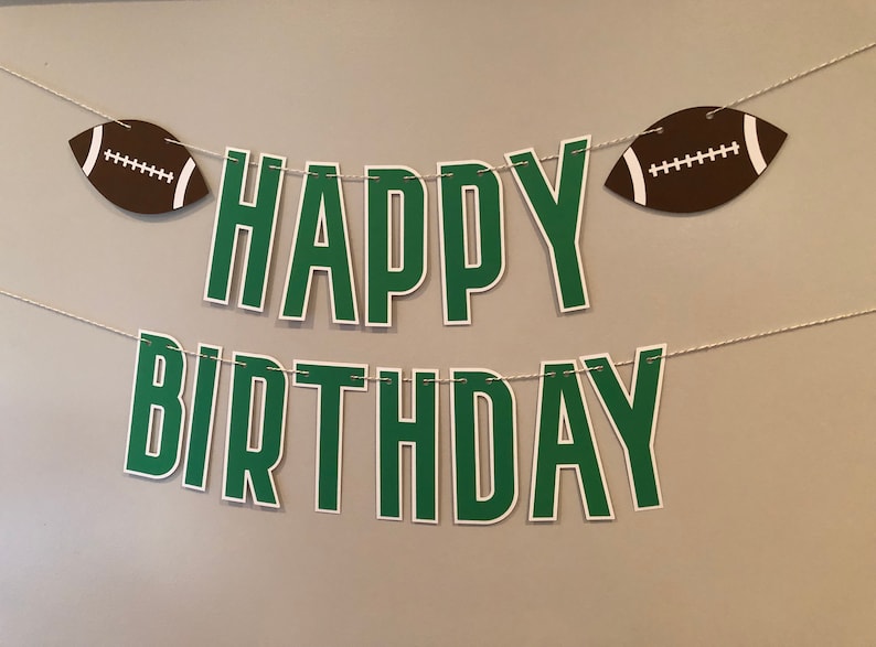 CUSTOM Happy Birthday Football Banner Football Birthday | Etsy