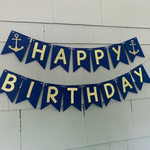 Nautical Birthday Banner, Nautical Birthday Bunting, Anchor Birthday ...