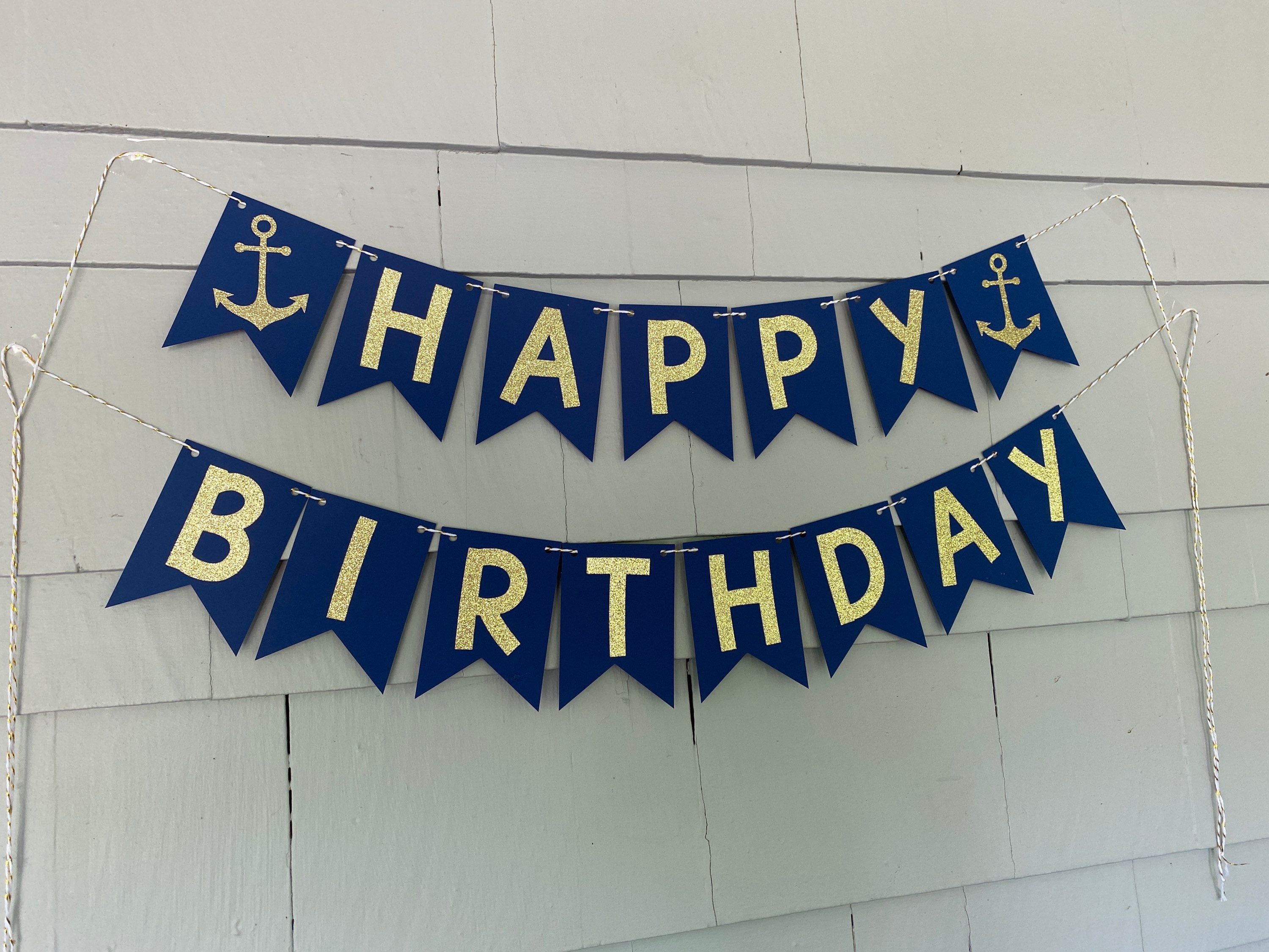 Nautical Birthday Banner Nautical Birthday Bunting Anchor - Etsy