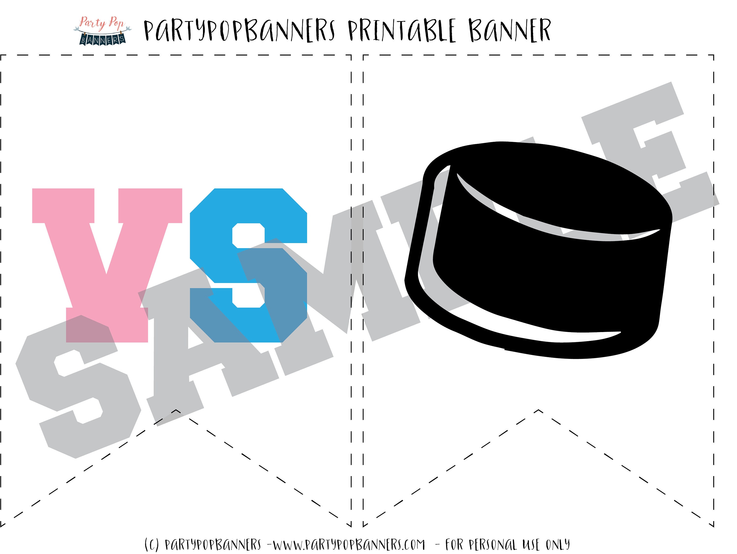 PRINTABLE Team Pink Vs Team Blue Hockey Gender Reveal Banner | Etsy