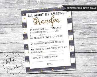 Grandpa Father's Day All About My Grandpa Father's - Etsy