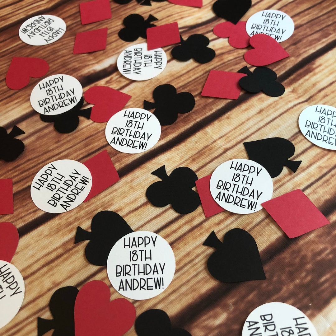 CUSTOM Playing Card Confetti Casino Birthday Banner Playing - Etsy