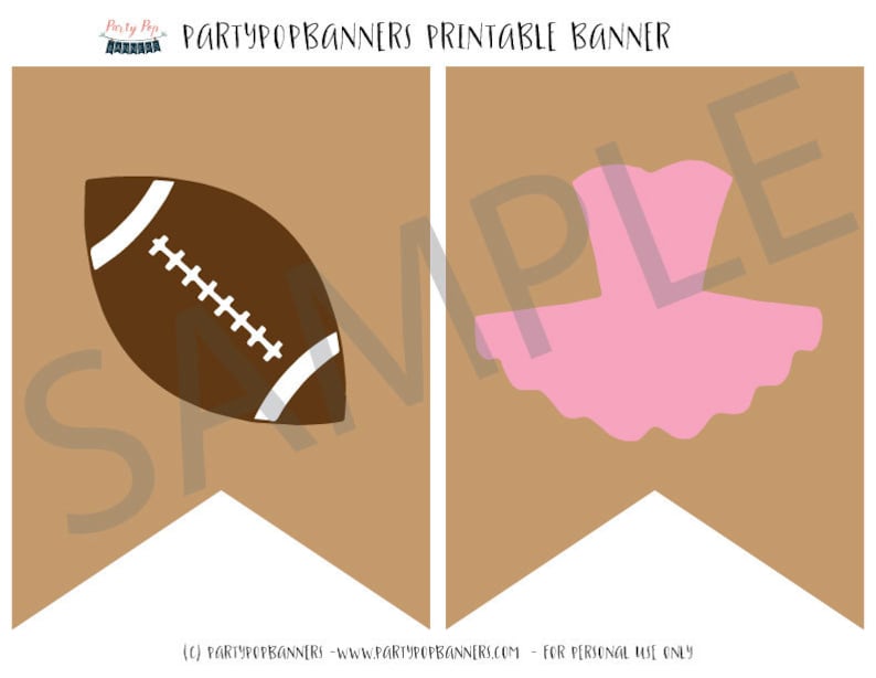 PRINTABLE Touchdowns or Tutus Gender Reveal Banner,gender Reveal ...