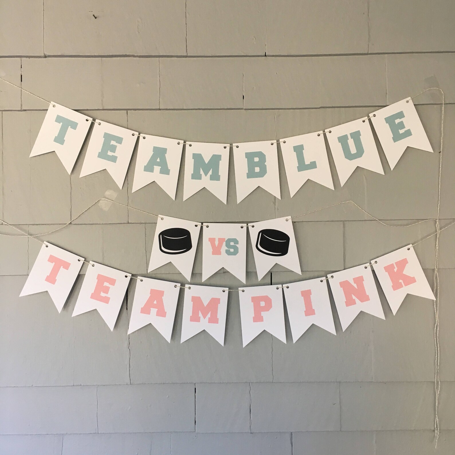 CHOOSE COLORS Team Pink Vs Team Blue Hockey Gender Reveal Banner ...
