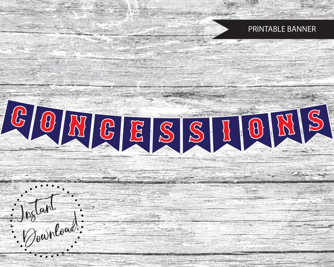 PRINTABLE Concessions Birthday Bunting Banner, Instant Download ...