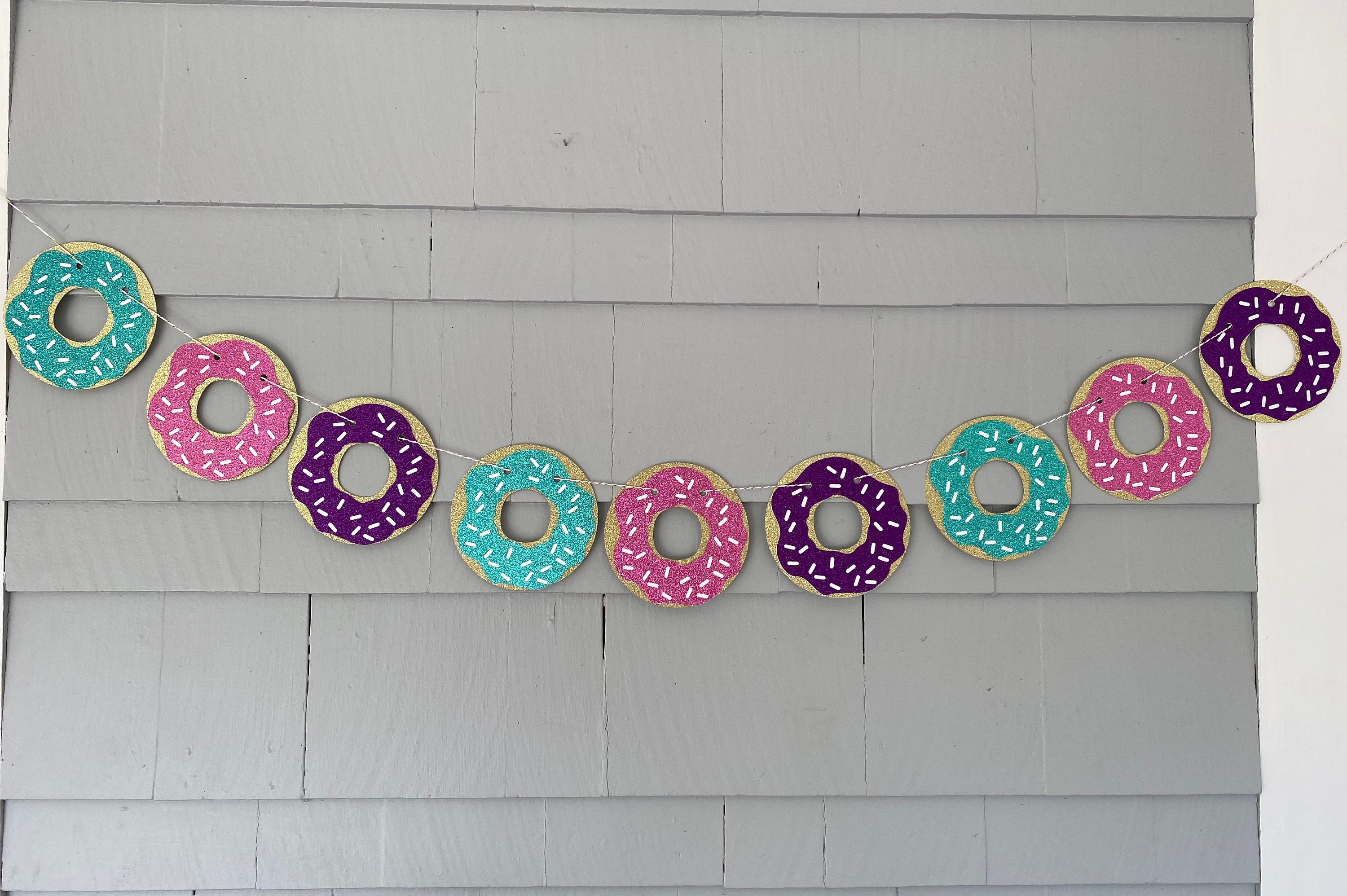 CHOOSE COLORS Donut Birthday Banner Donut Grow up Banner | Etsy