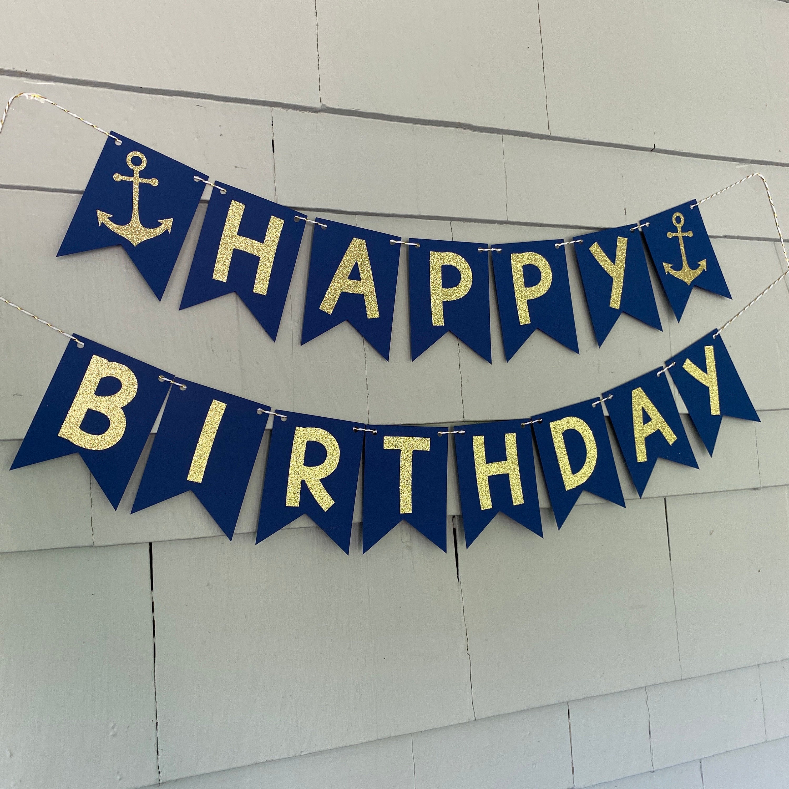 Nautical Birthday Banner, Nautical Birthday Bunting, Anchor Birthday ...