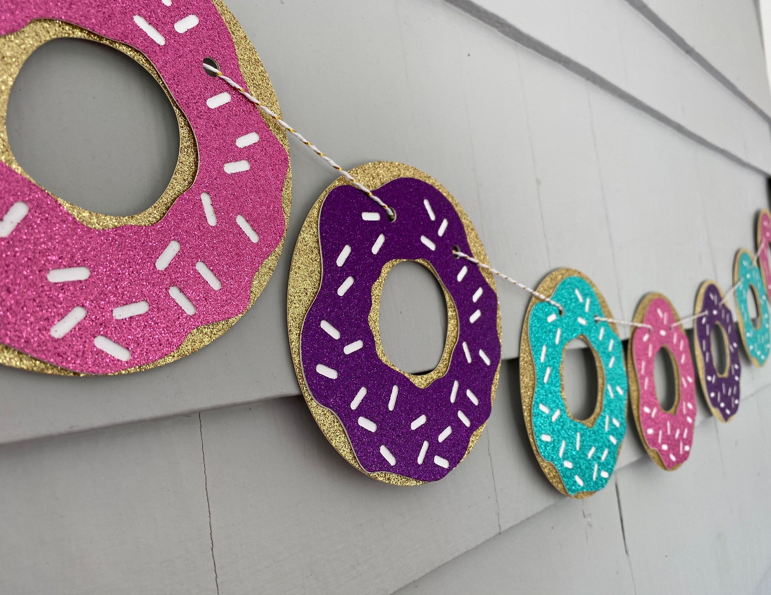 CHOOSE COLORS Donut Birthday Banner Donut Grow up Banner - Etsy