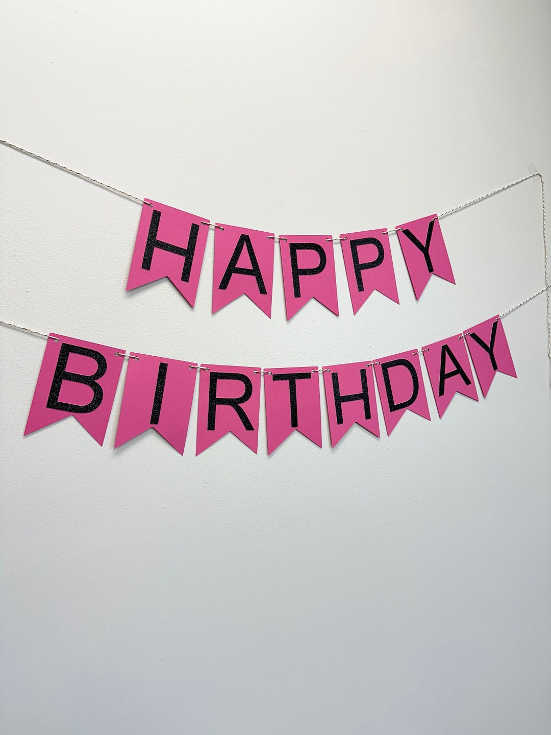 Pink and Black Birthday Banner, Hot Pink Birthday Banner, Fashion Doll ...