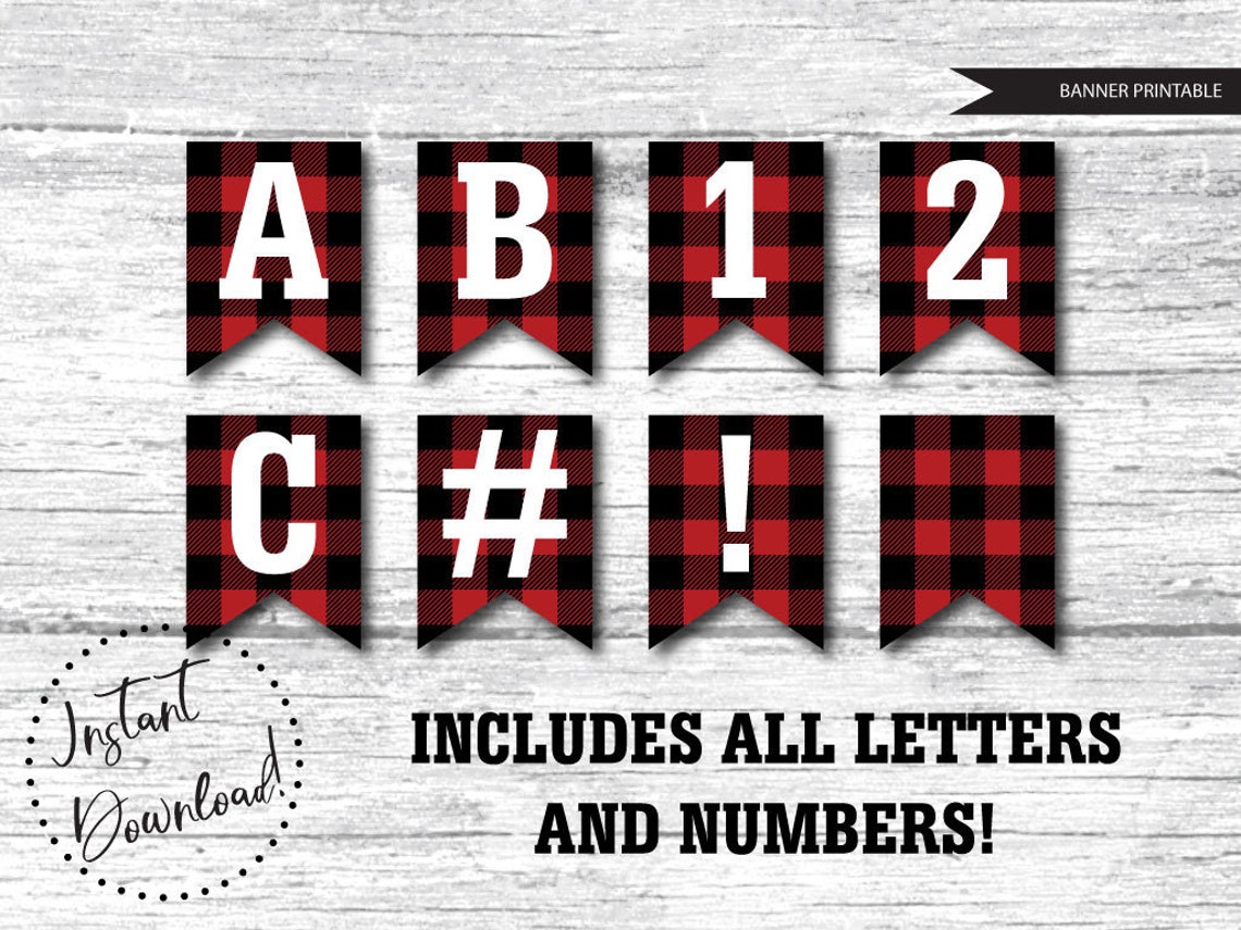 PRINTABLE Buffalo Check Plaid Banner Buffalo Plaid Letter - Etsy