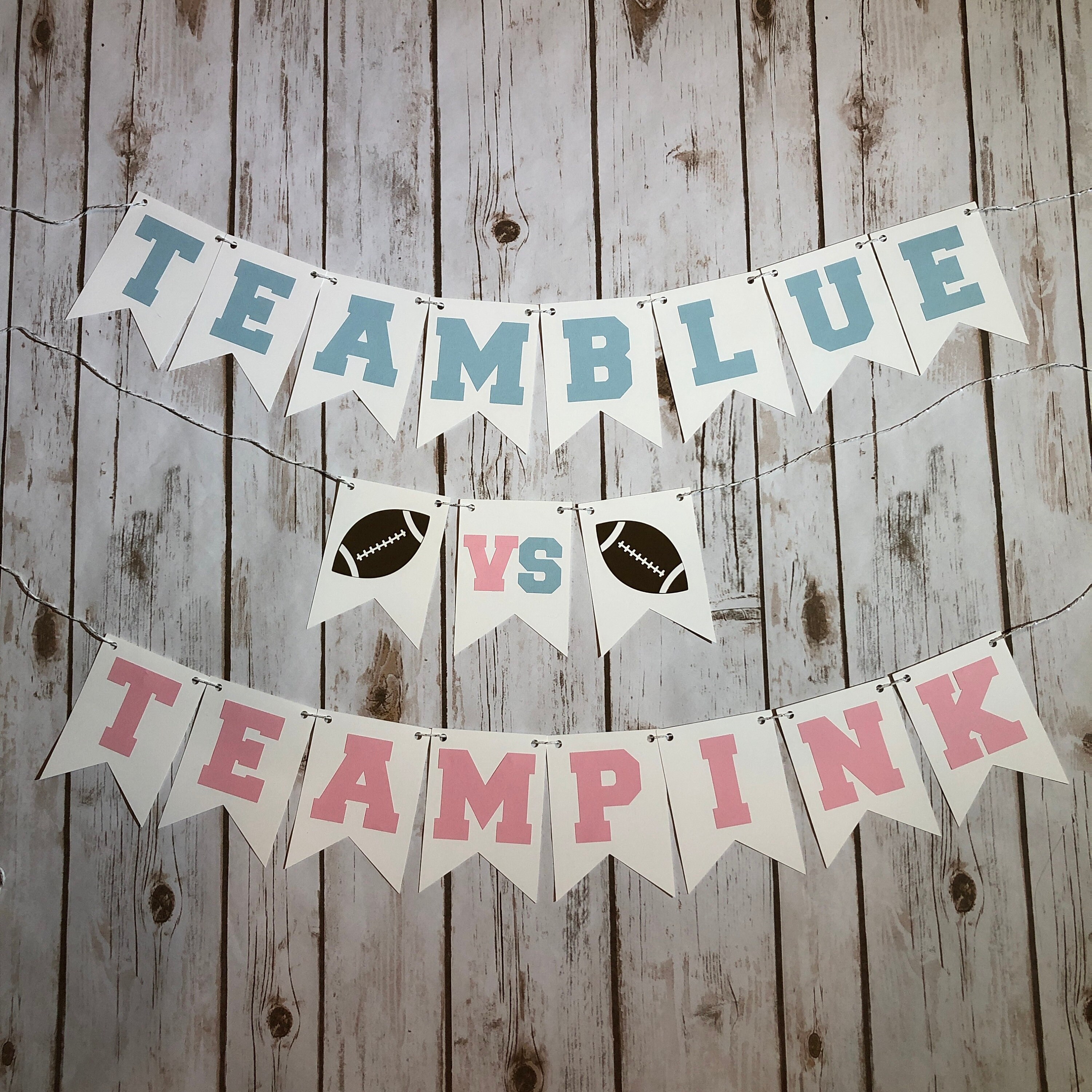 Team Pink Vs Team Blue Football Gender Reveal Banner Gender | Etsy