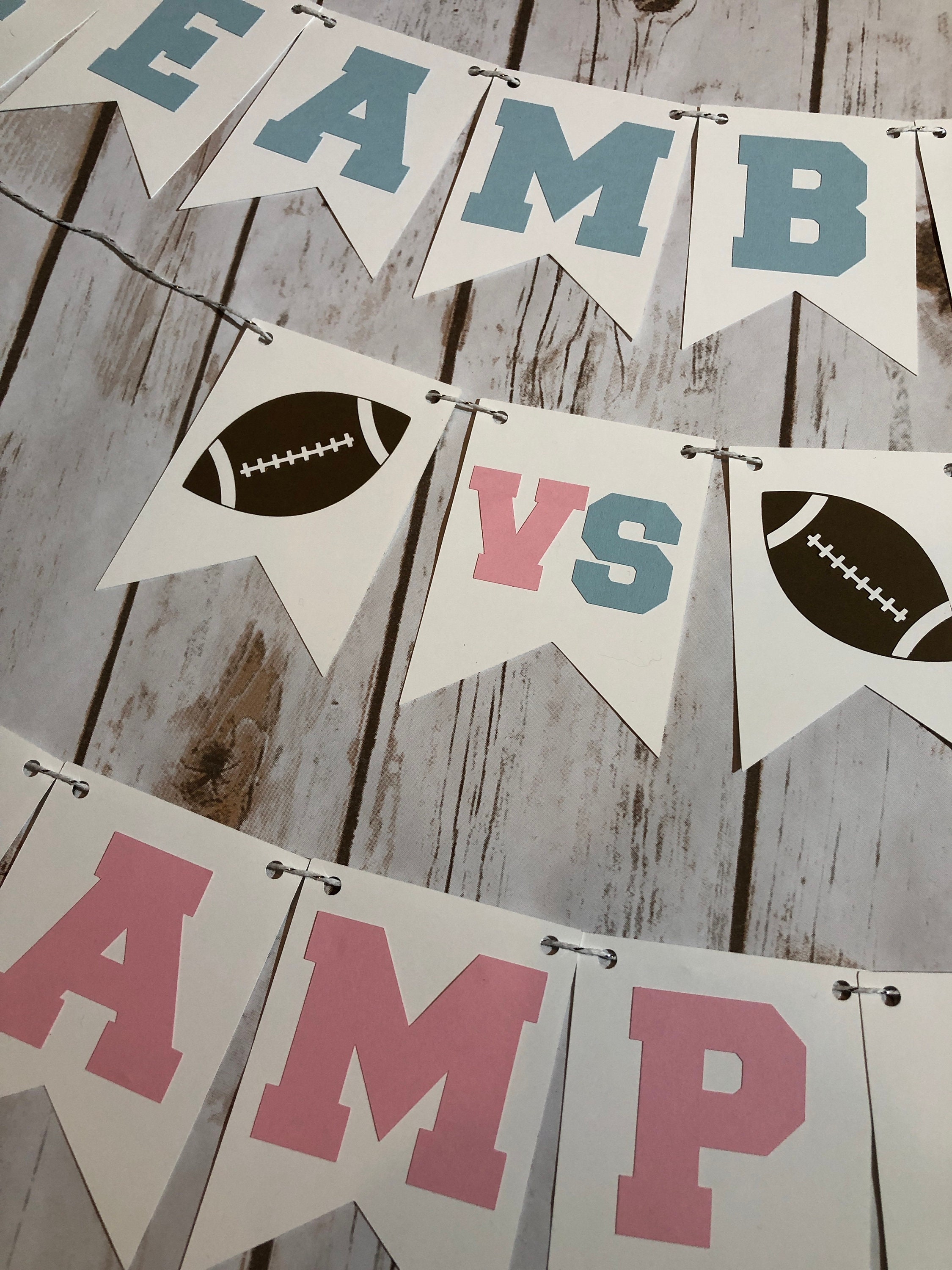 Team Pink Vs Team Blue Football Gender Reveal Banner, Gender Reveal ...
