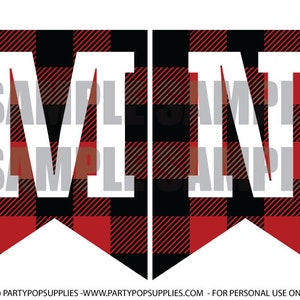 PRINTABLE Buffalo Check Plaid Banner, Buffalo Plaid Letter Download ...