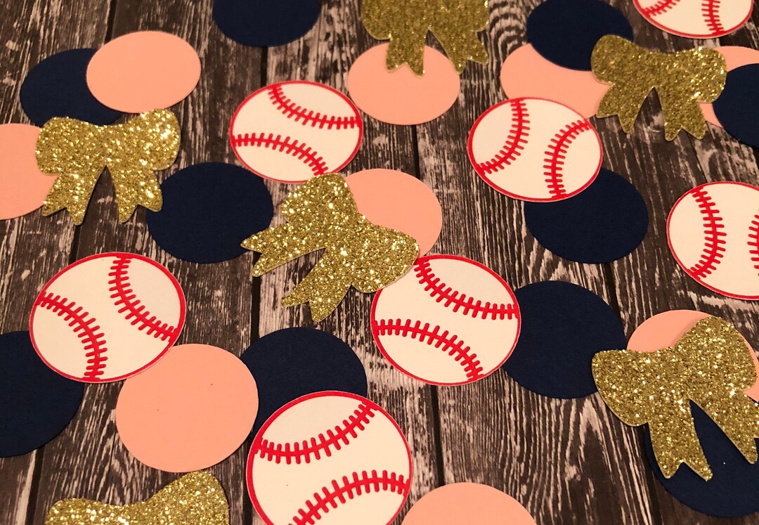 Baseballs or Bows Gender Reveal Confetti, Gender Reveal Confetti ...